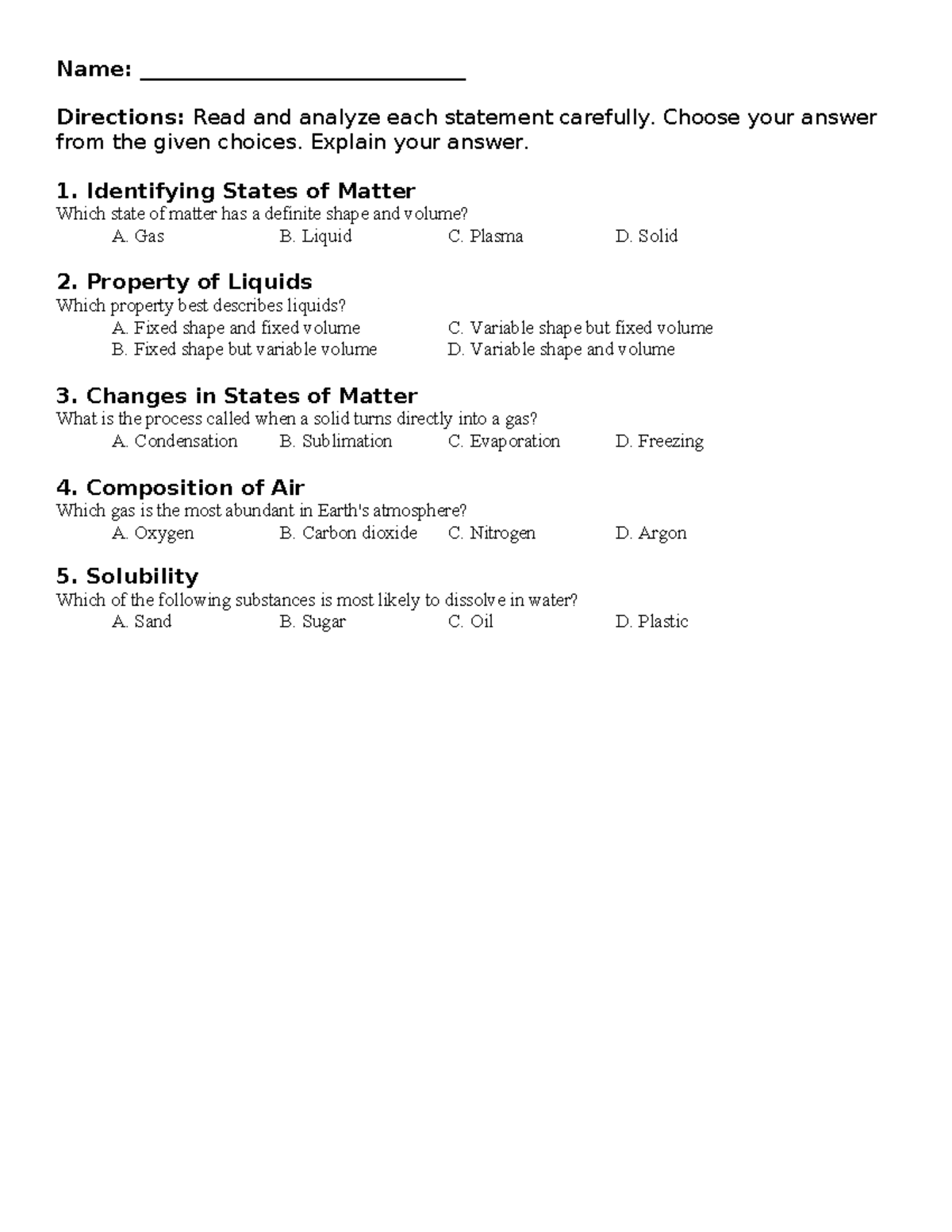 PISA Activity Sheet - PISA practice test - Name ...