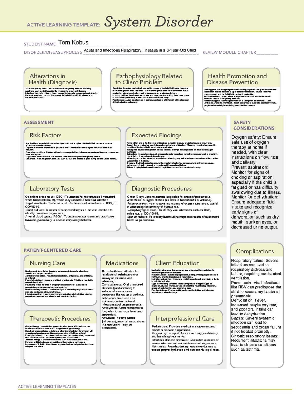 ATI Acute and Infectious Respiratory Illnesses: Active Learning ...
