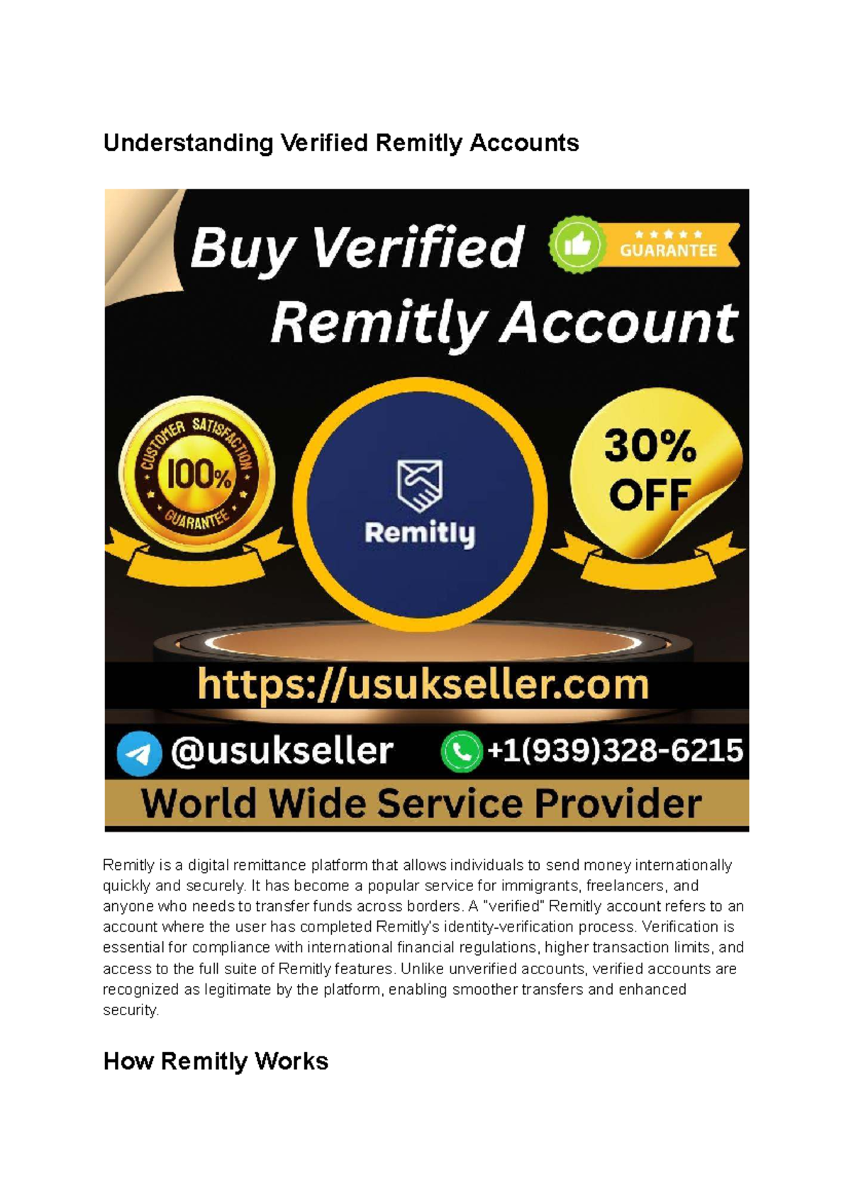 Understanding Verified Remitly Accounts: Benefits & Process - Studocu