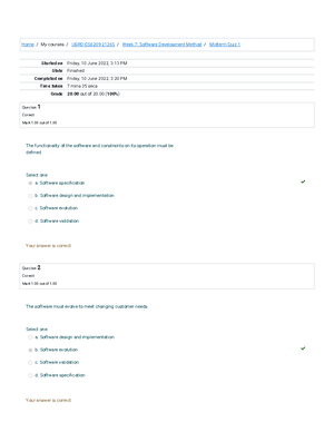 Exam 2020, questions and answers - Question 1 Correct Mark 1 out of 1. Flag question Question ...