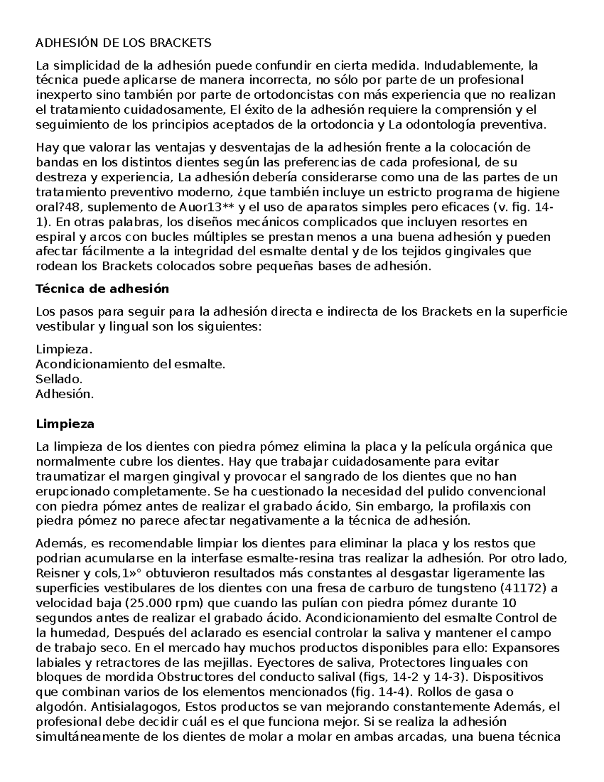 Adhesión de Brackets en Ortodoncia: Estrategias y Técnicas - Studocu