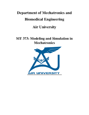 Mechatronics system design - Submitted By: Muhammad Afrial Reg# 221718 Section: B Subject ...