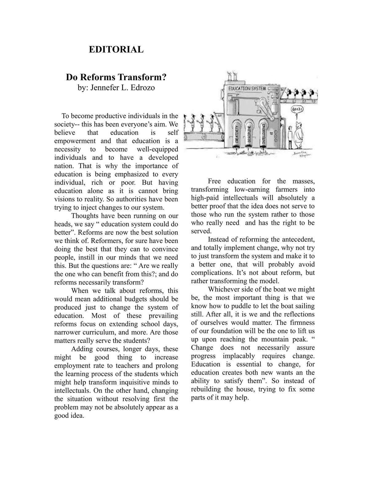 Editorial Article Sample for Journalism Course (JRN 101) - Studocu