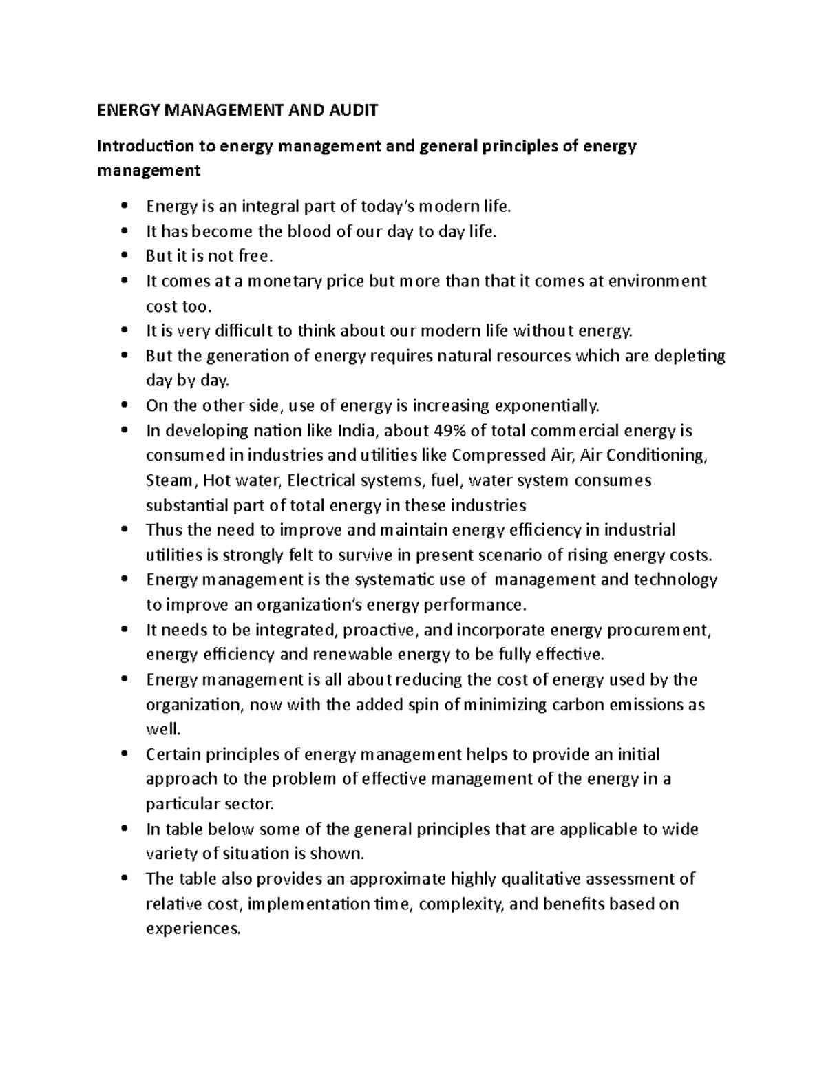 Energy Management Principles: A Comprehensive Overview - Studocu