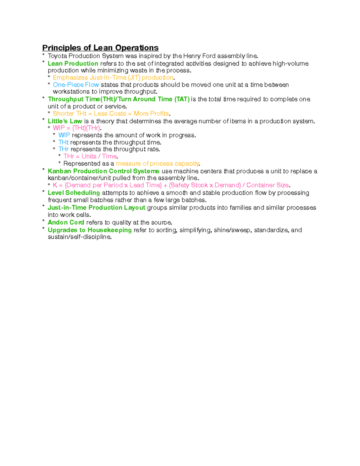 Chapter 3: Key Principles of Lean Operations Explained - Studocu
