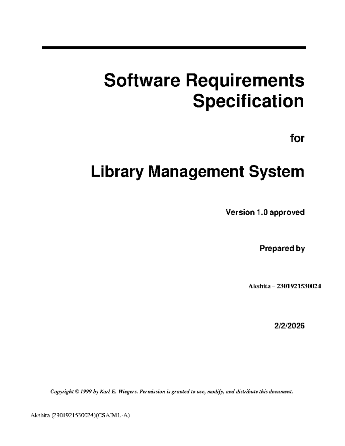 Software Requirements Specification for Library Management System (LMS ...