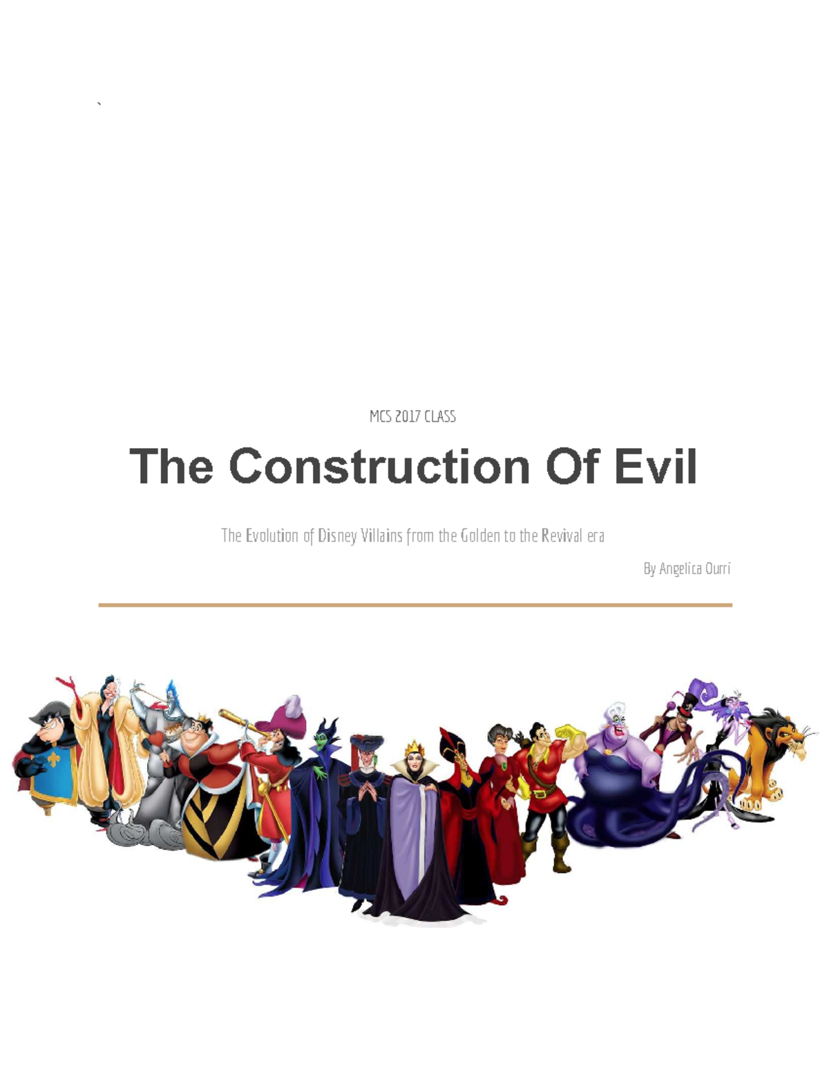 The Evolution of Disney Villains: MCS 2017 Case Study Analysis - Studocu