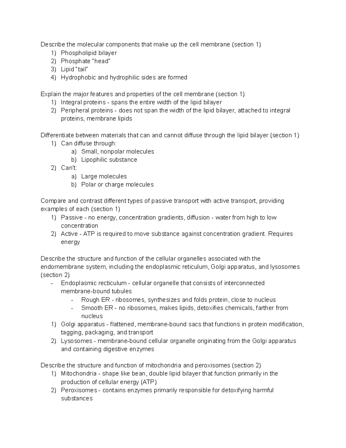 Cell Structure and Function: UPSC 2023 Study Guide Overview - Studocu