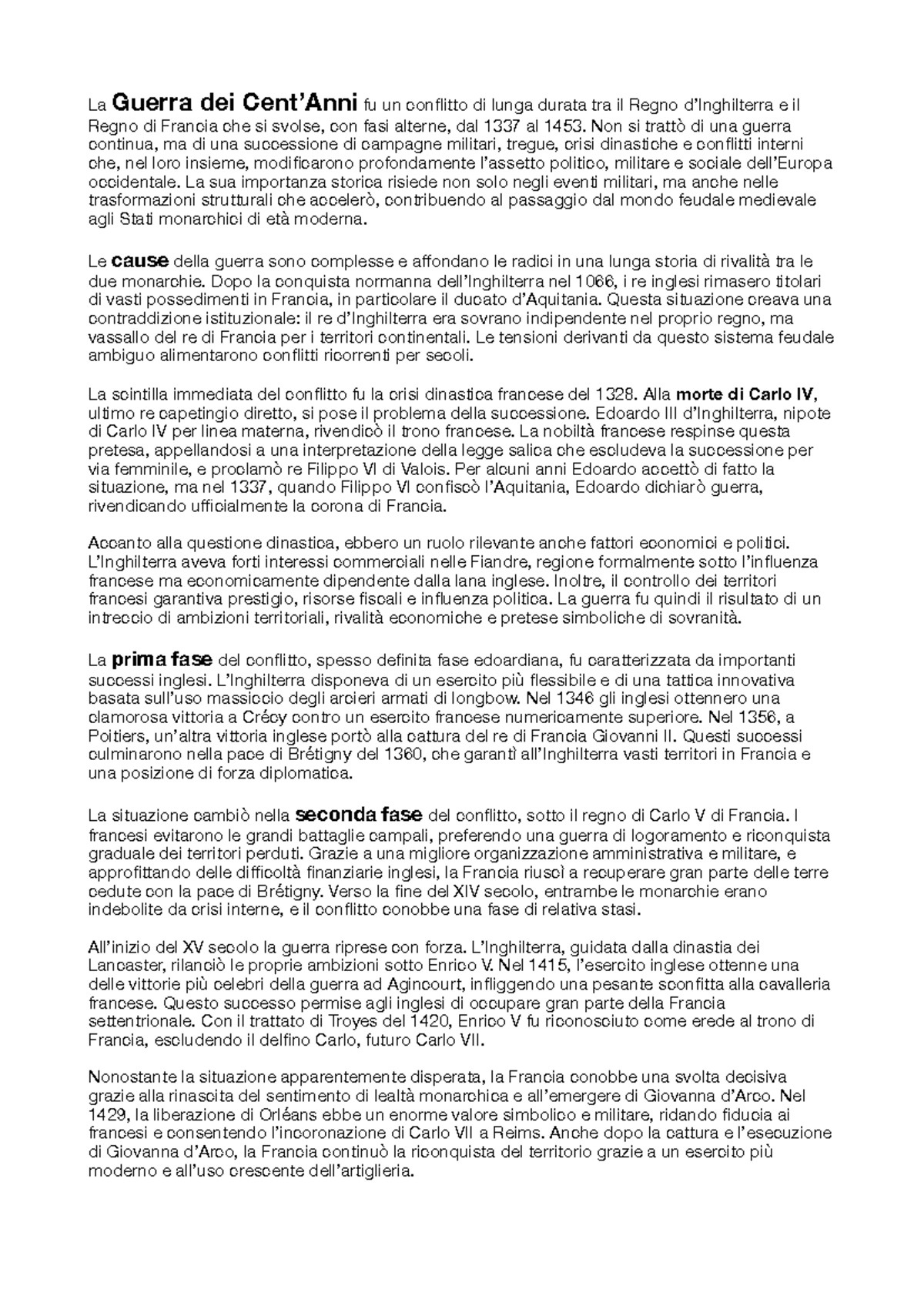 Guerra dei 100 Anni: Conflitto tra Inghilterra e Francia (1337-1453 ...