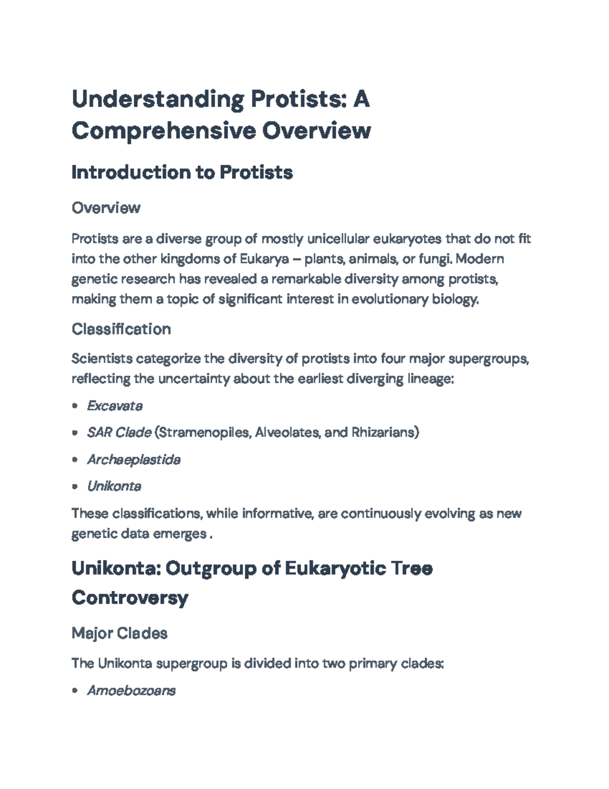 Understanding Protists: A Comprehensive Overview of Eukaryotic ...