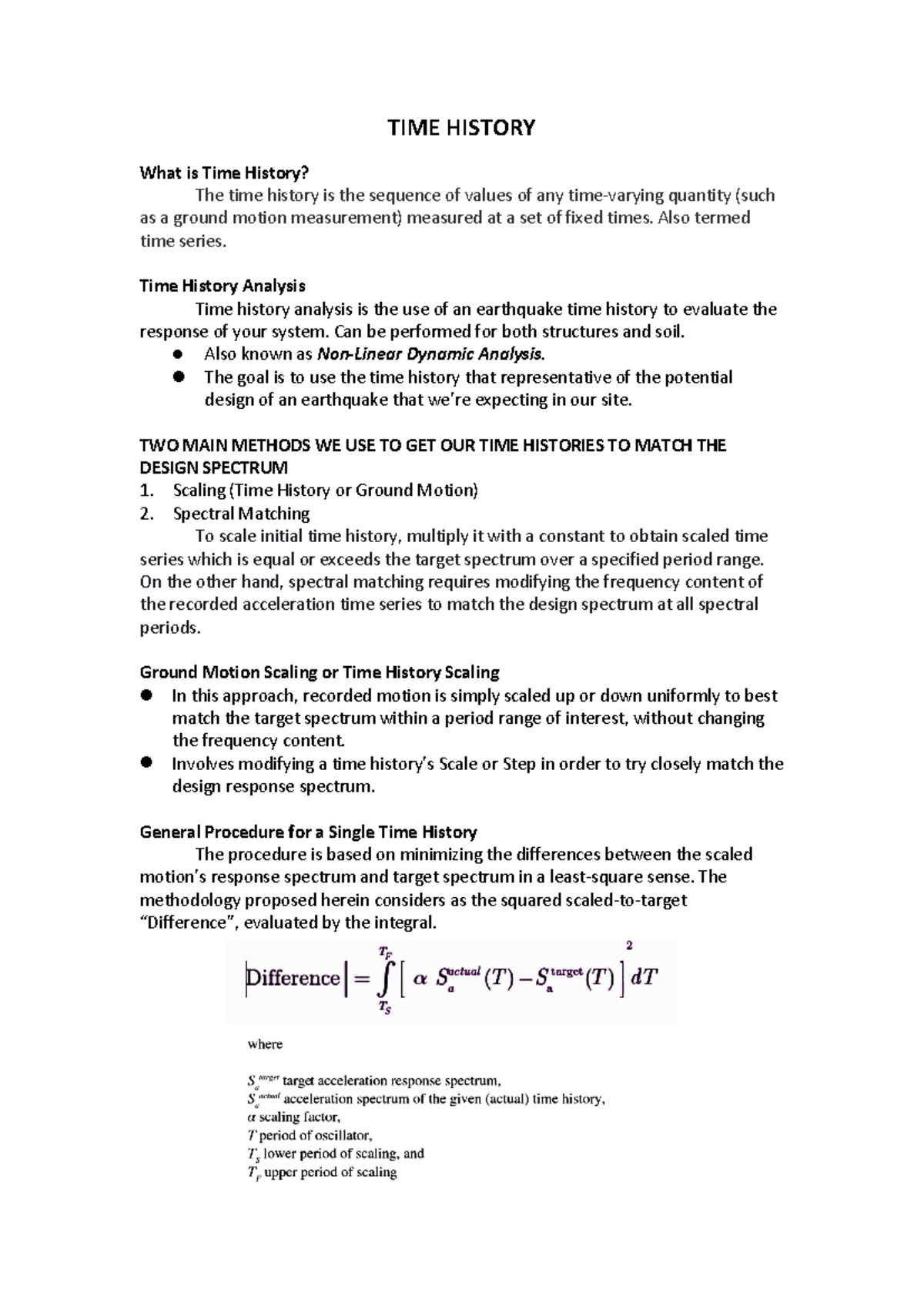 Time History Analysis in Earthquake Engineering: Methods and Procedures ...