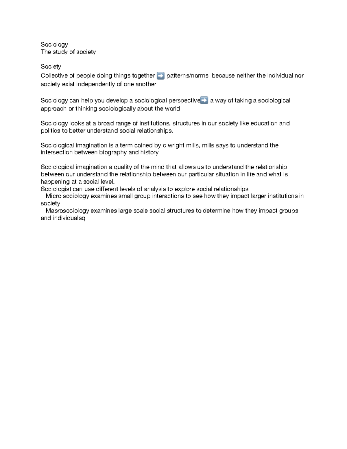 SOC 2 - Lecture Notes: Introduction to Sociology and Key Concepts - Studocu