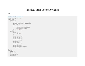 Project on Bank Management System - Computer Science XII-A - Studocu