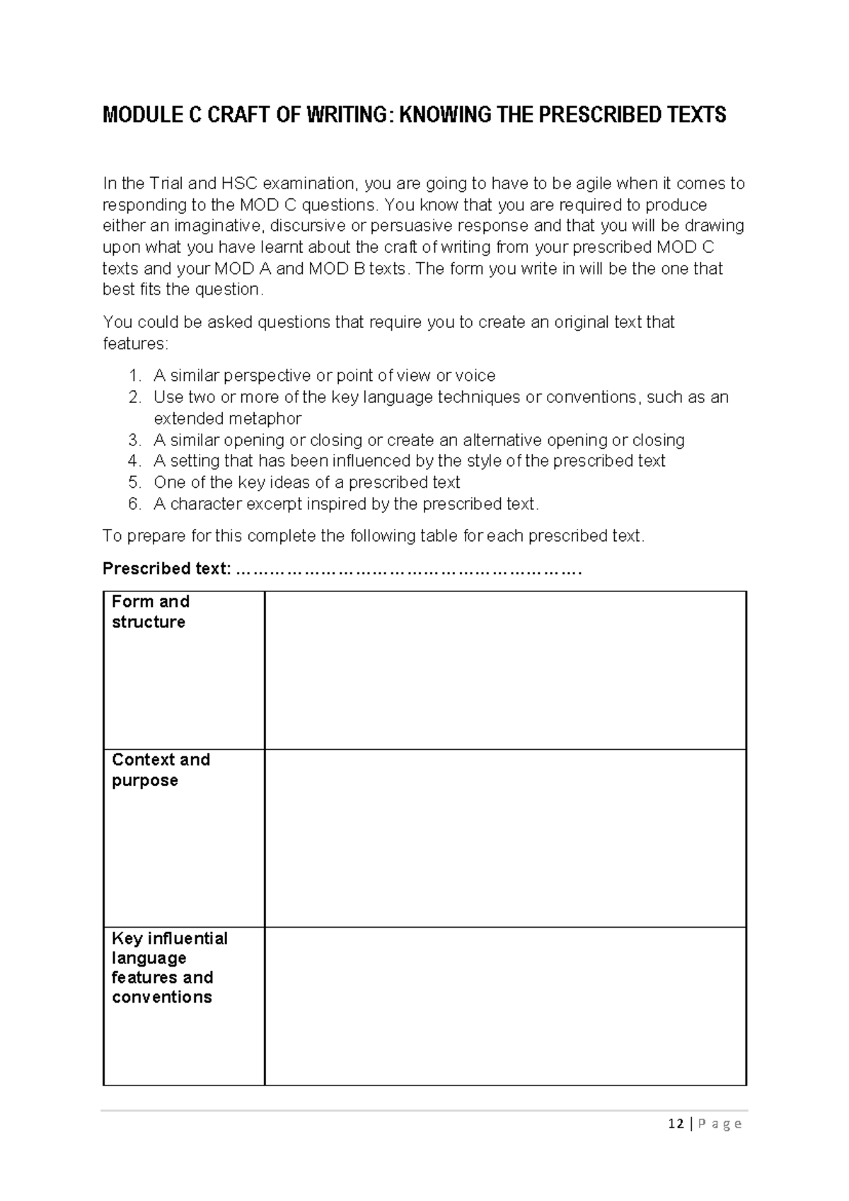 Module C Craft of Writing: Key Insights for HSC Exam Prep - Studocu