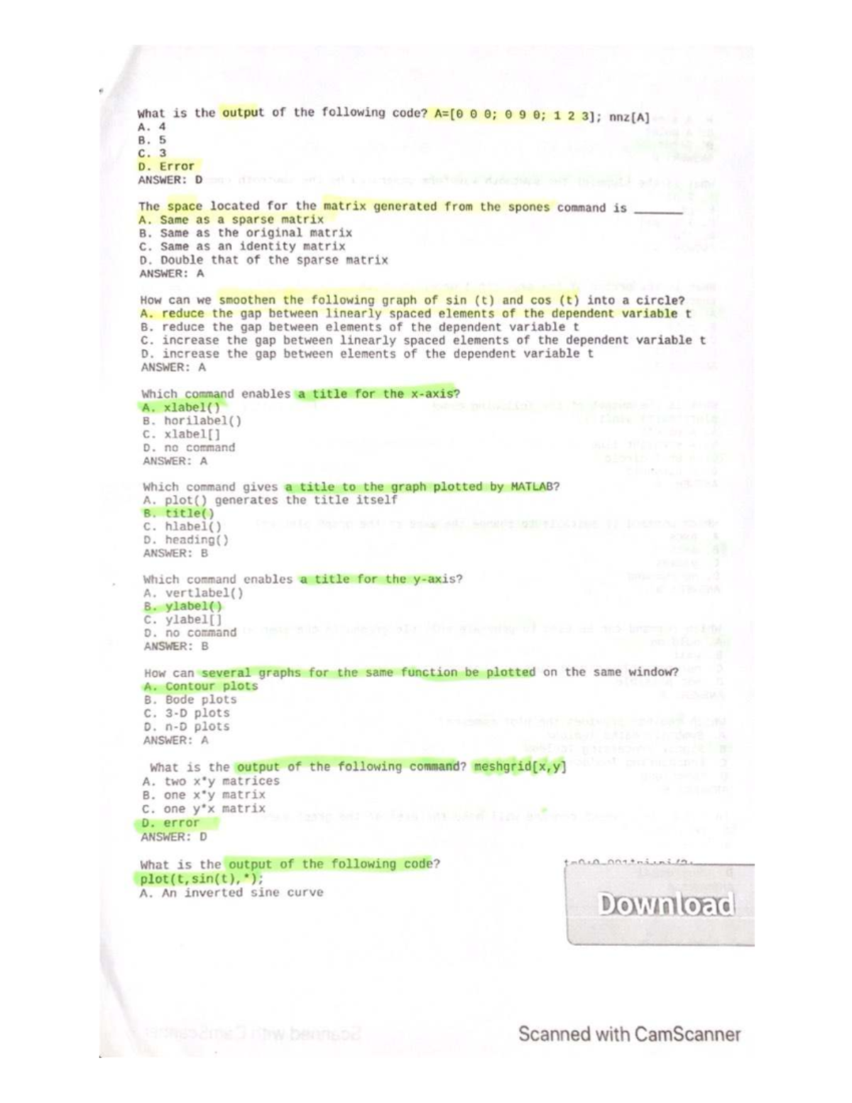 Matlab-For-Boards: Comprehensive Notes on MATLAB Concepts and Commands ...