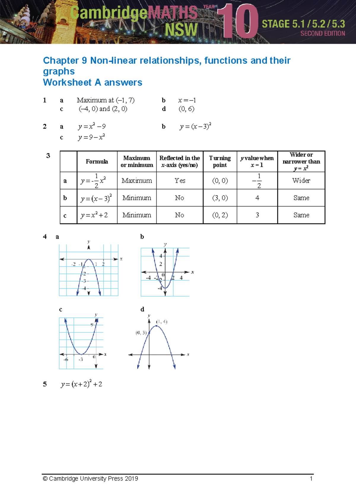 Camb Maths 10 5 - 135afaetr 34 - Chapter 9 Non-linear relationships ...