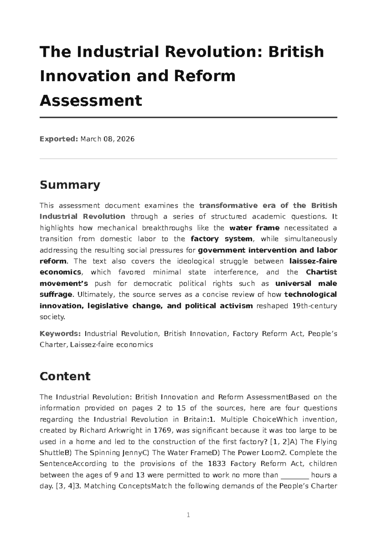 Industrial Revolution: British Innovation & Reform Assessment (2026 ...