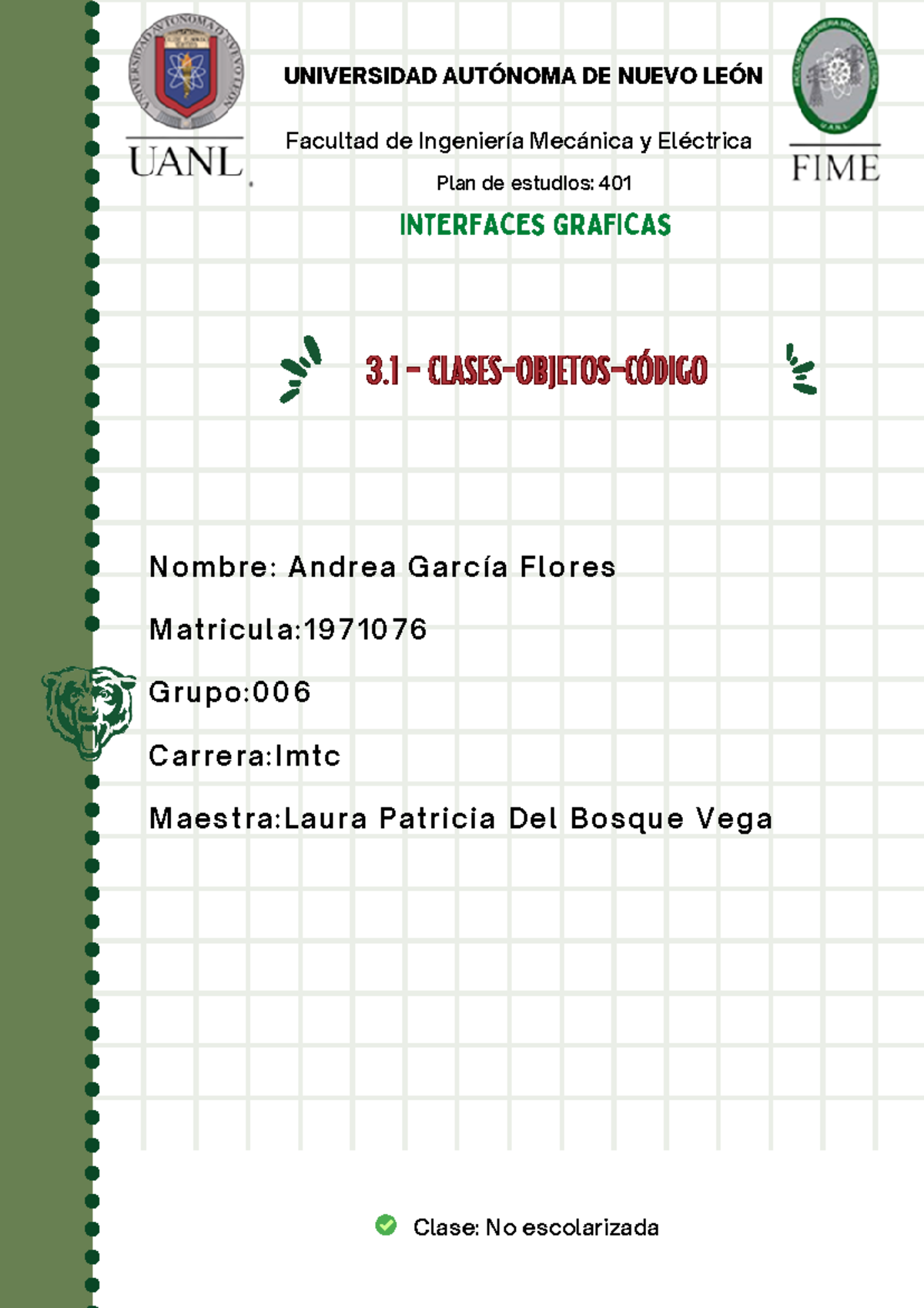 3.1 - Clases y Objetos en Programación - Interfaces Gráficas - Studocu