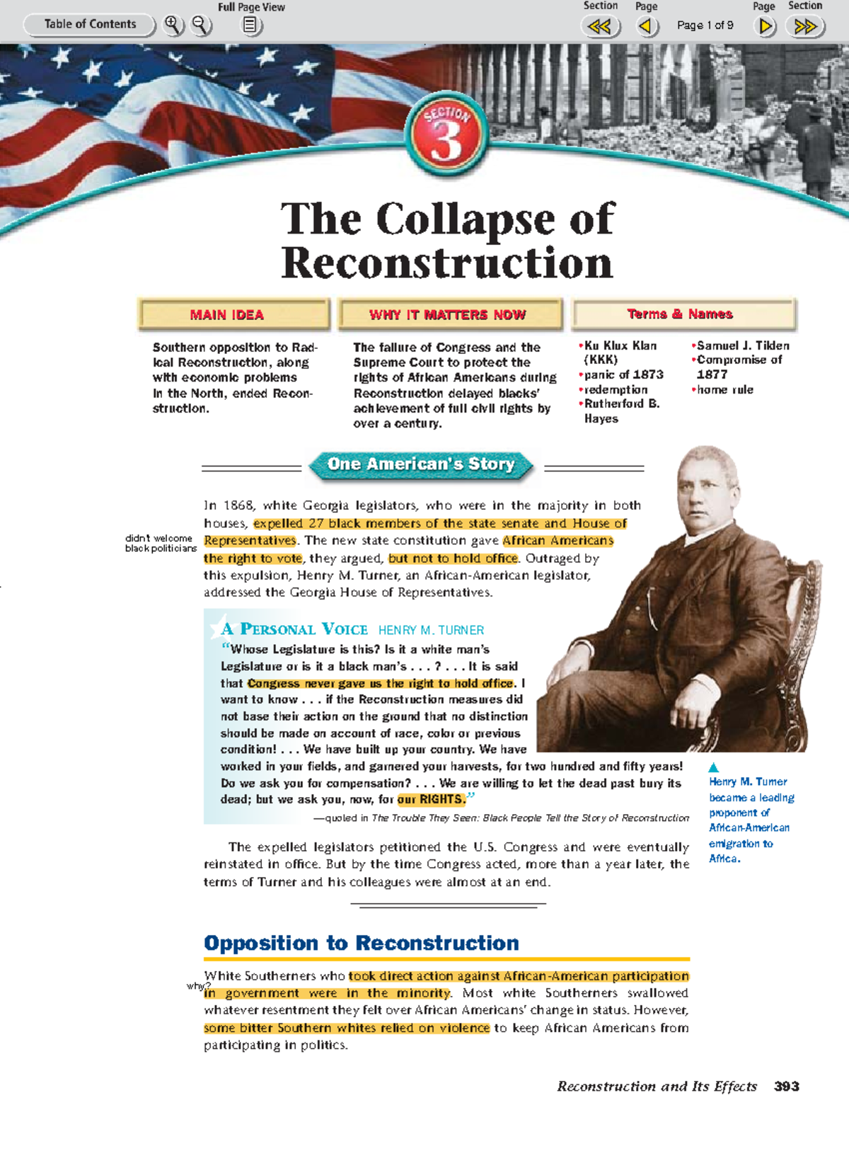 The Collapse of Reconstruction - Reconstruction and Its Effects 393 ...