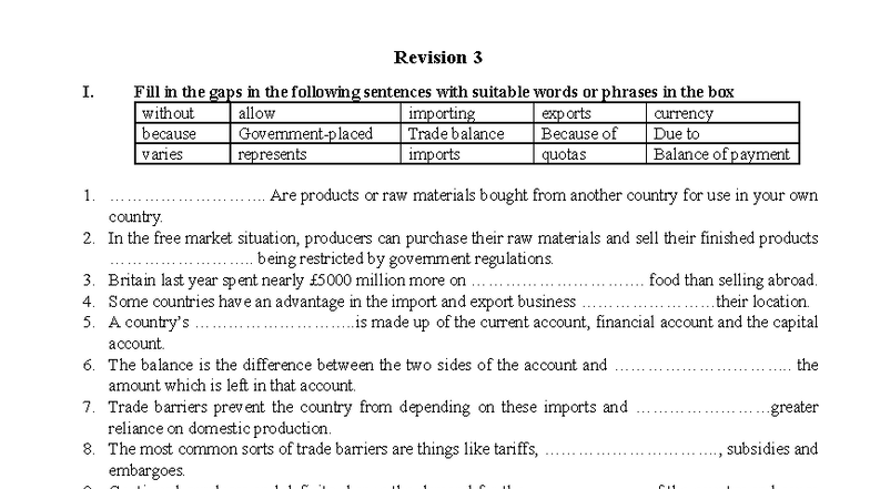 Revision 3 - Trade and Pricing Concepts Review - Studocu