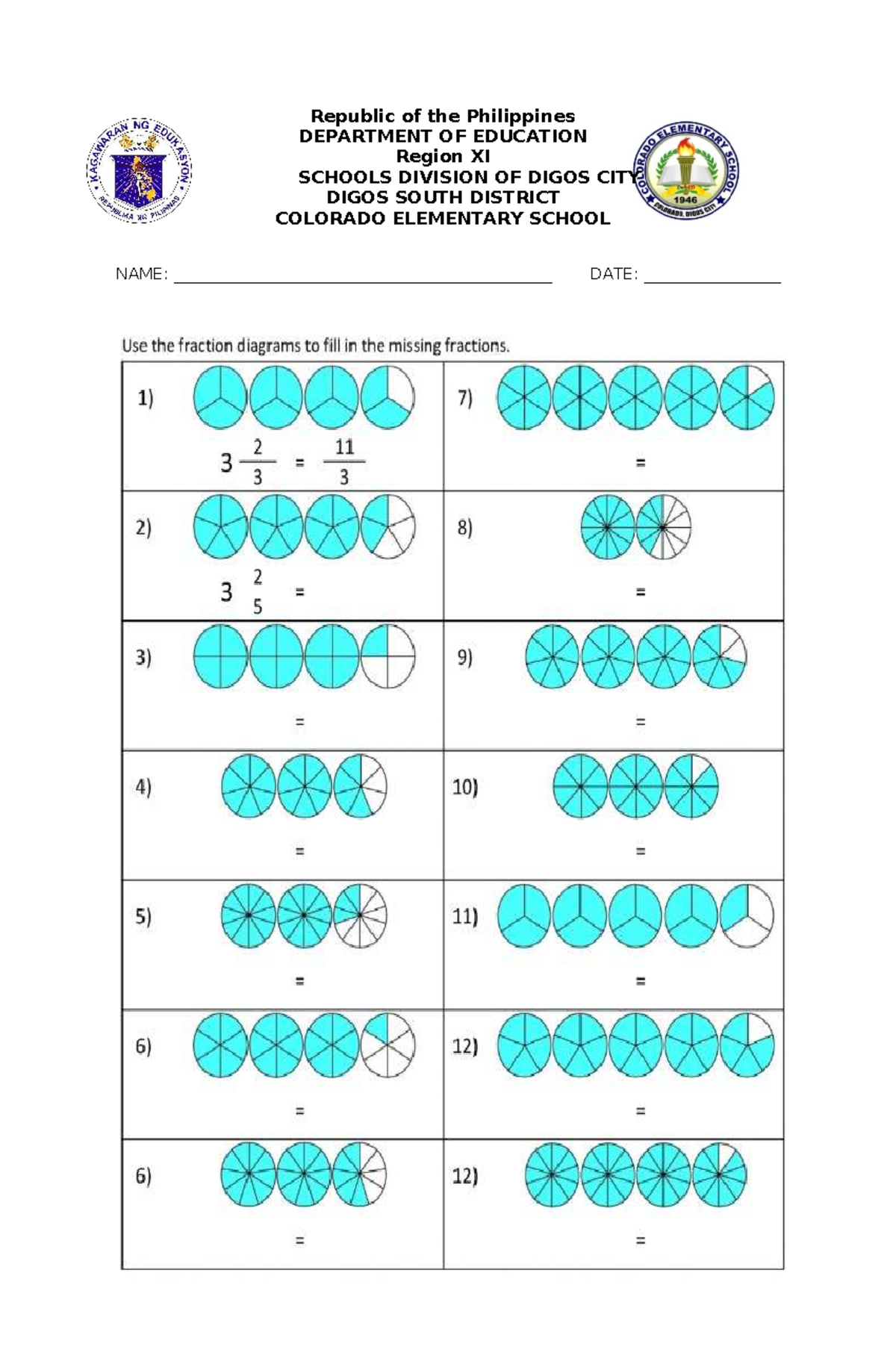 Labang Activities - DEPARTMENT OF EDUCATION Region XI SCHOOLS DIVISION ...