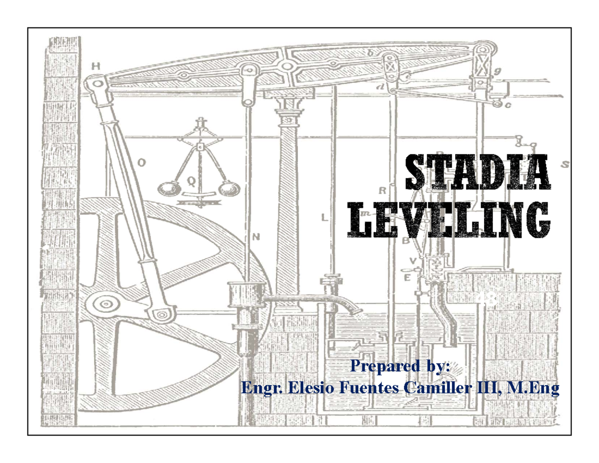 Stadia Leveling Techniques in Engineering Measurements (ENGR 48) - Studocu