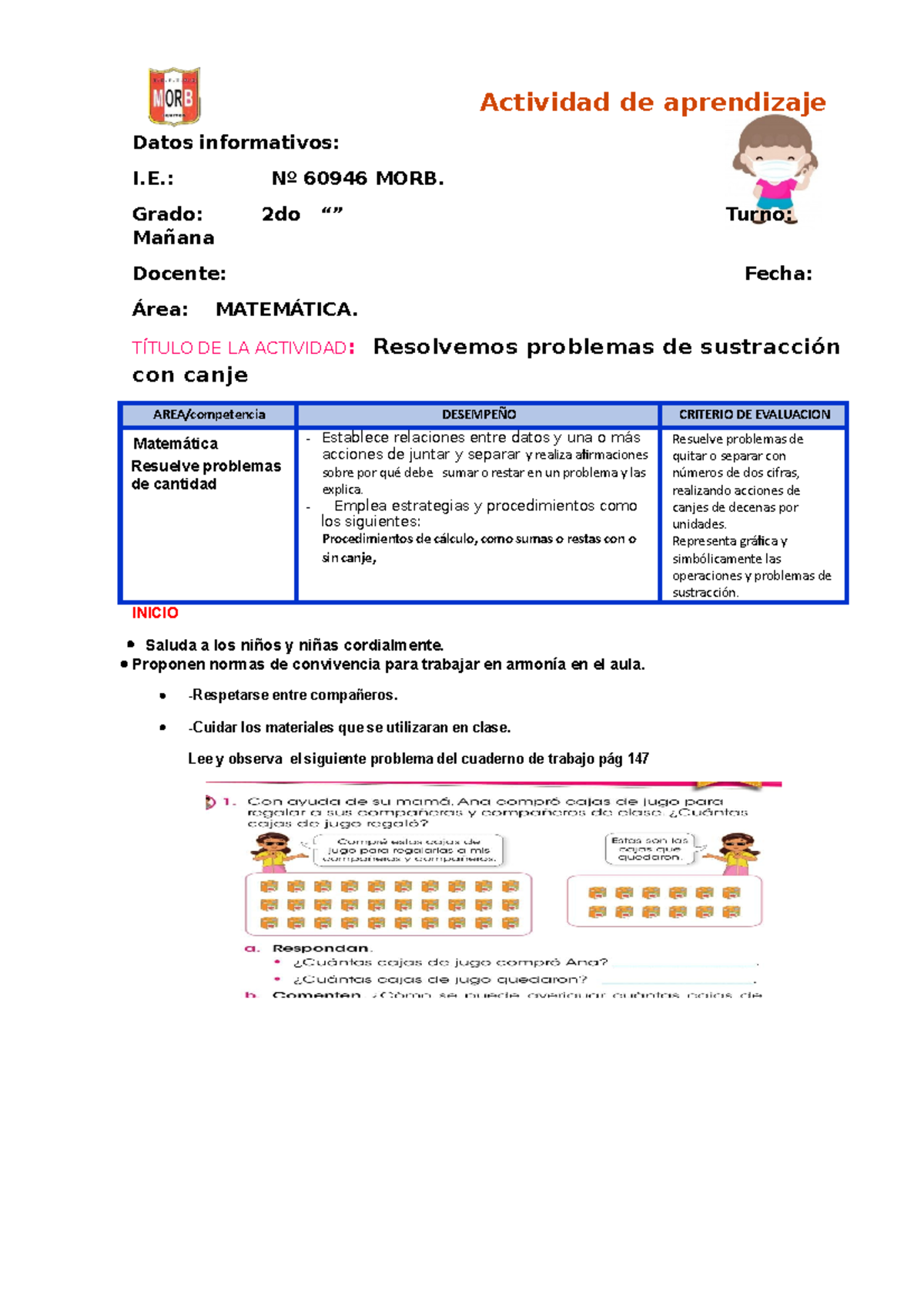 Resolución de Problemas de Sustracción con Canje - Matemática 2do - Studocu