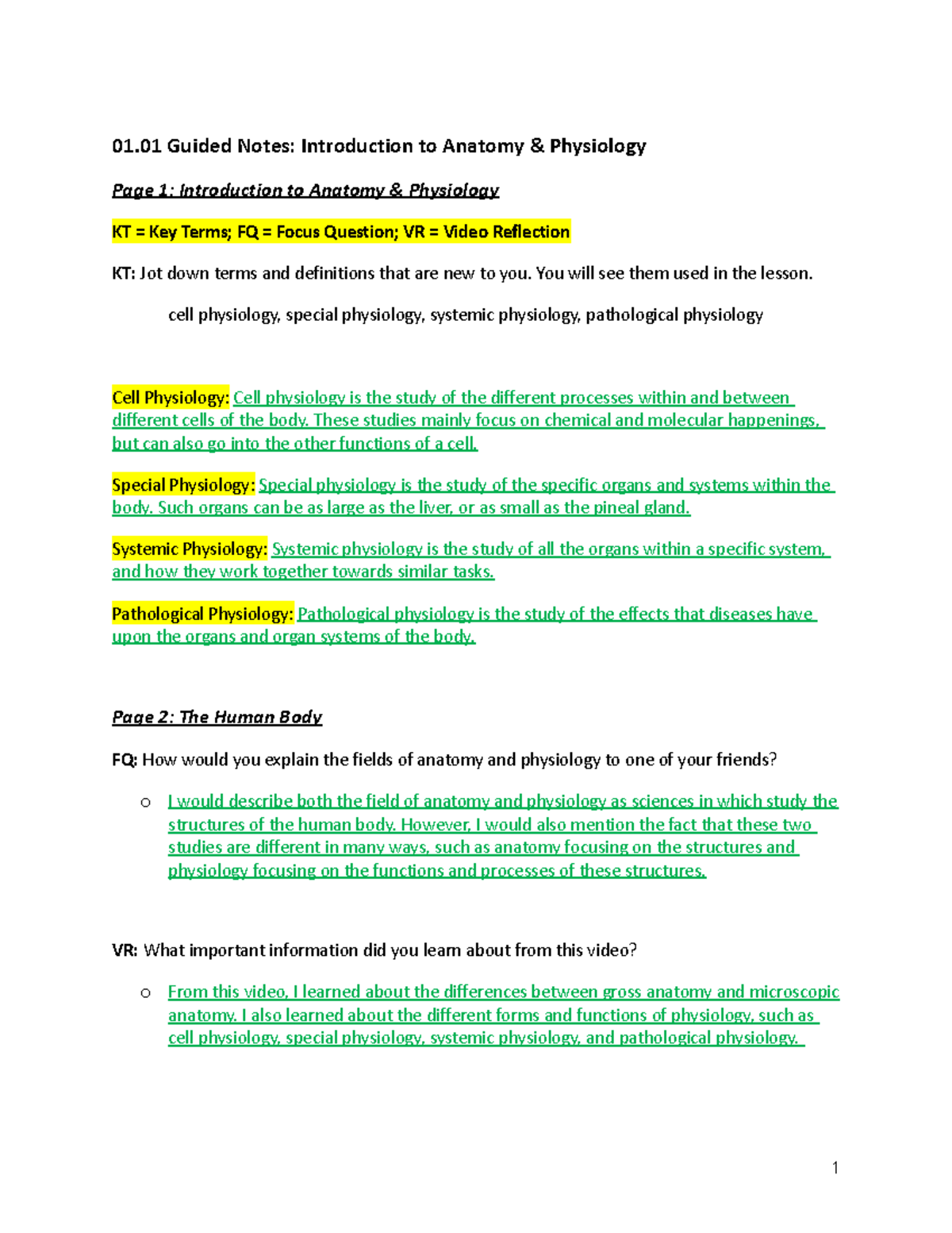 01.01 Guided Notes - 01 Guided Notes: Introduction to Anatomy ...