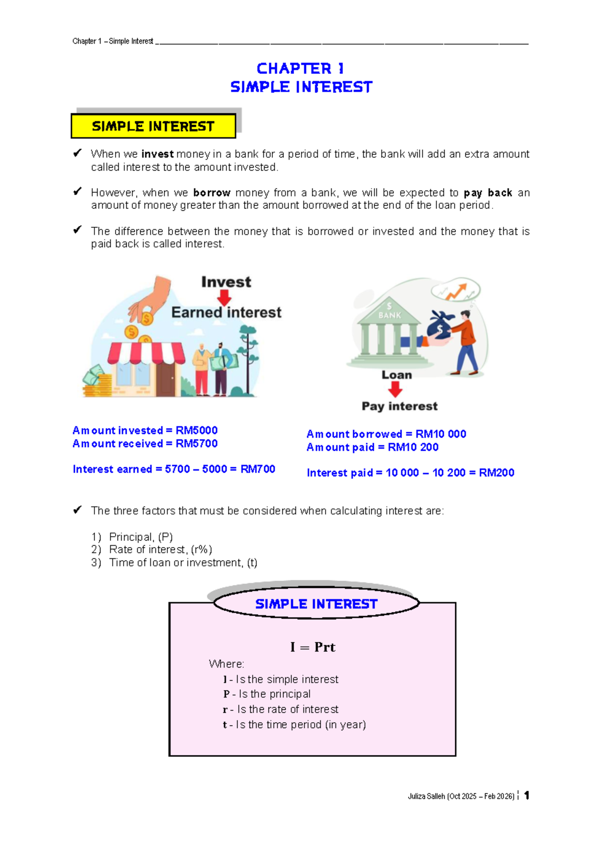 MAT112 Chapter 1 - Understanding Simple Interest Concepts - Studocu