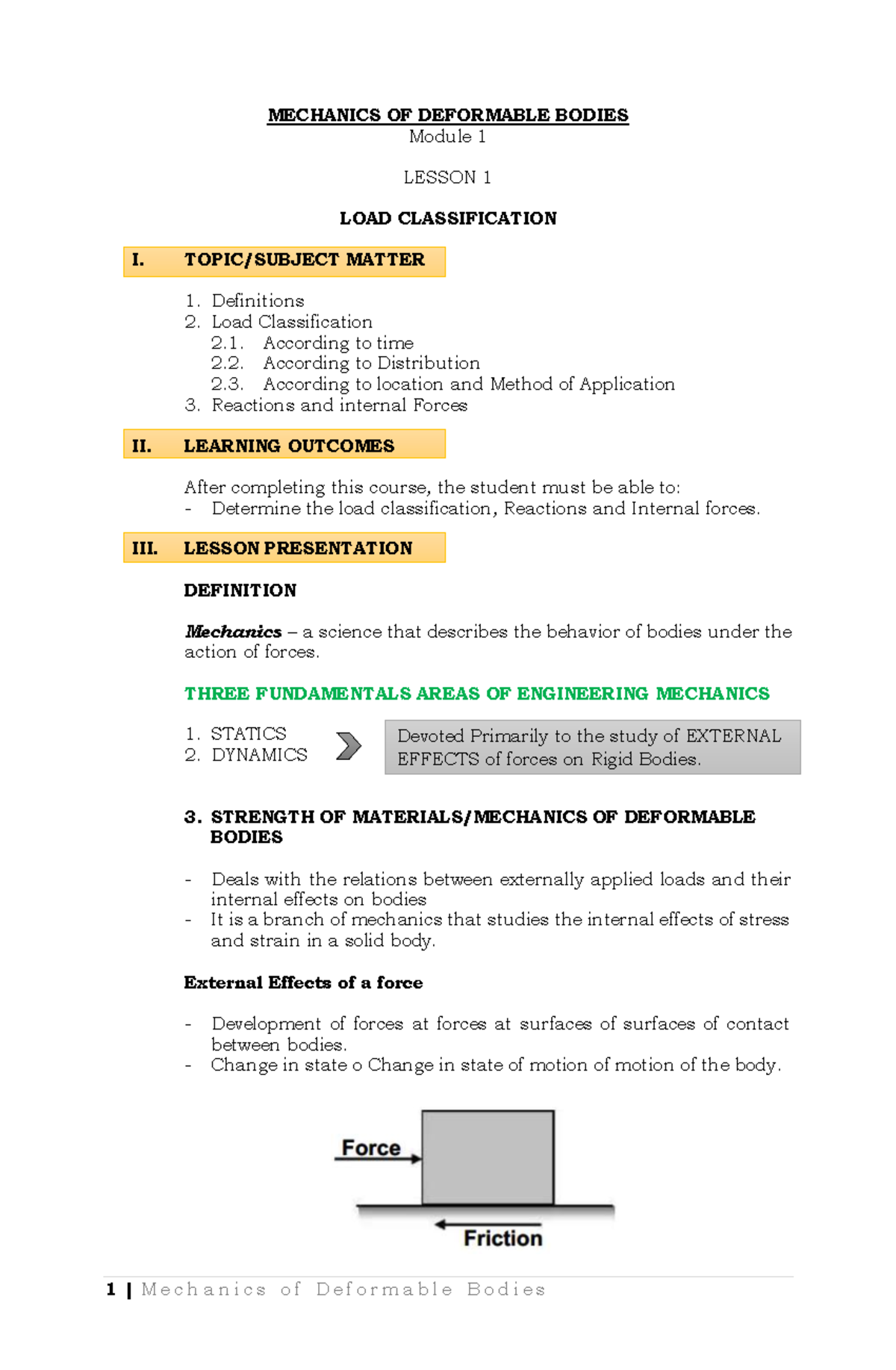 Emech 3 module 1 - For bodies subjected to coplanar force systems, the supports most commonly ...