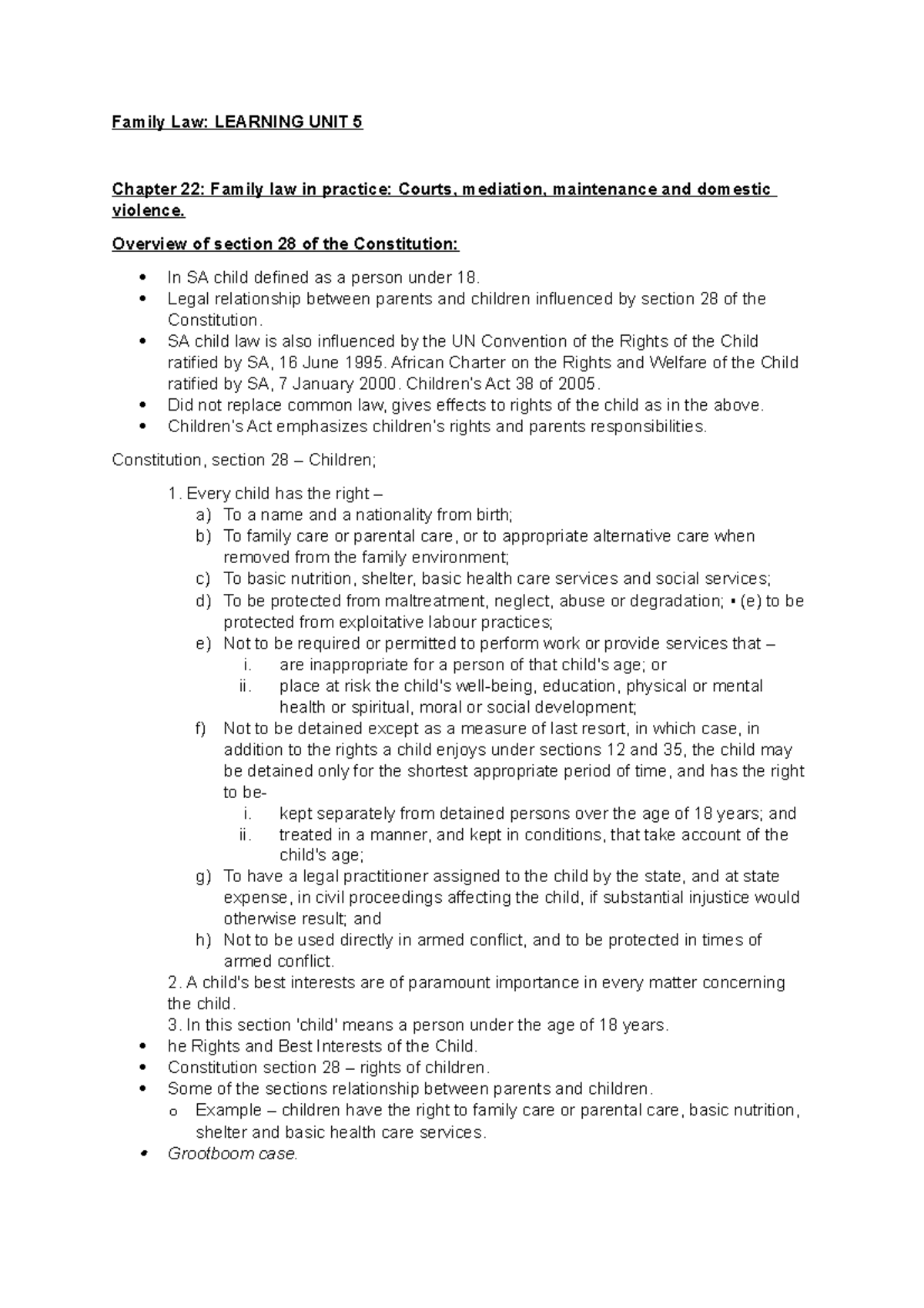 Learning unit 5 - Family Law: LEARNING UNIT 5 Chapter 22: Family law in ...