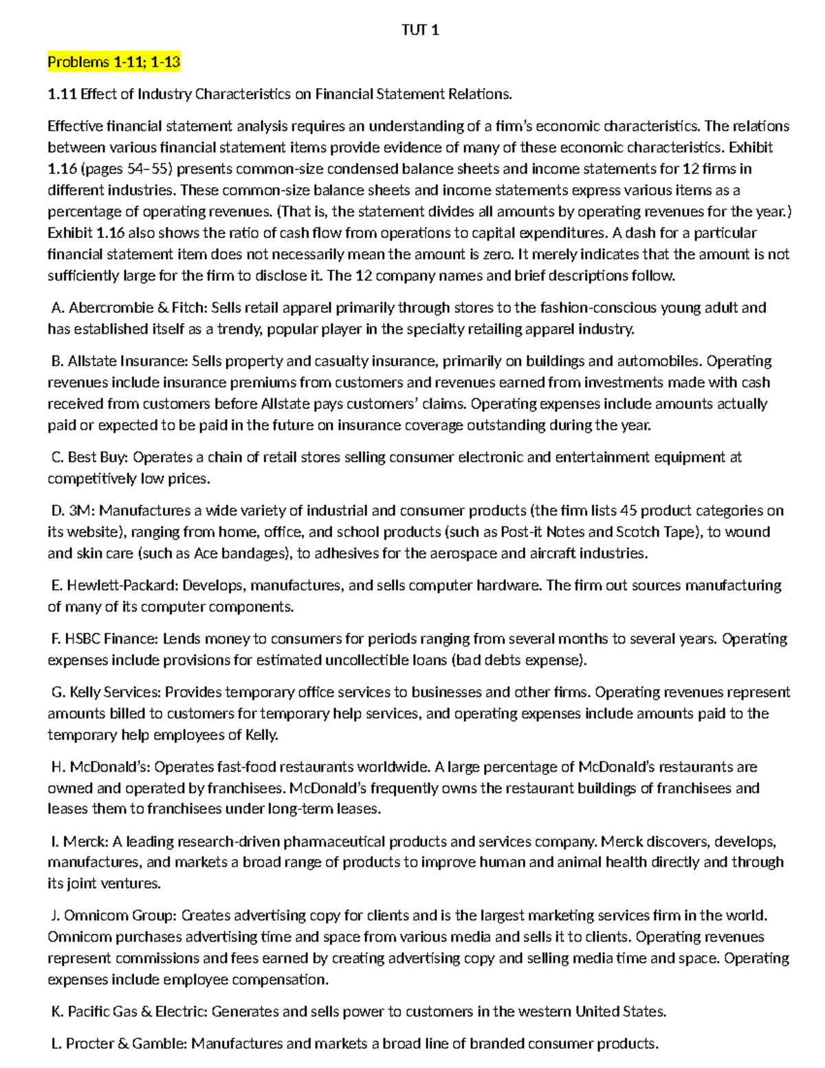 Tutorial FSA: Understanding Financial Statement Analysis and Valuation ...