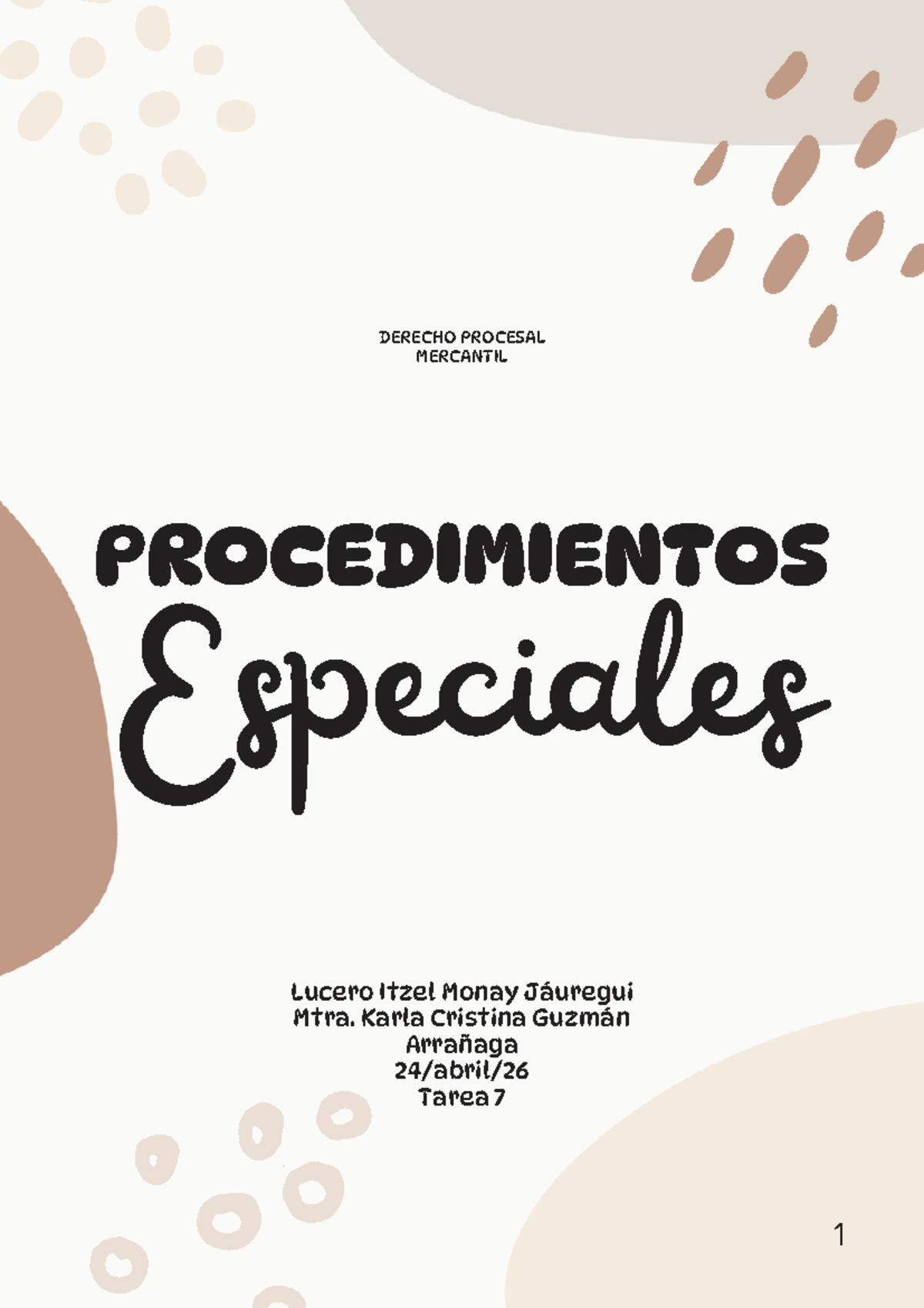 DERECHO PROCESAL MERCANTIL: Procedimiento Concursal - Tarea 7 - Studocu