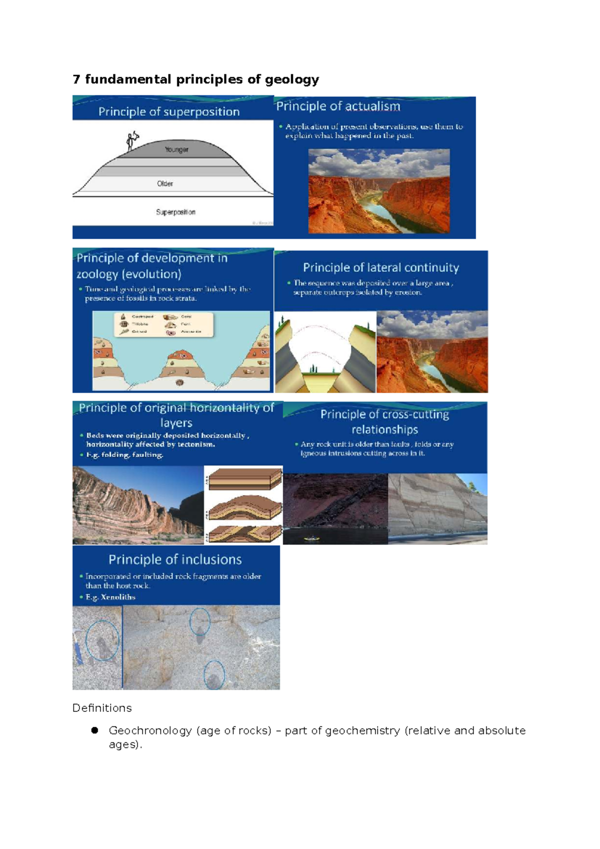 Final Exam Lecture Notes for GLGY: Geology Principles & Earth Structure ...