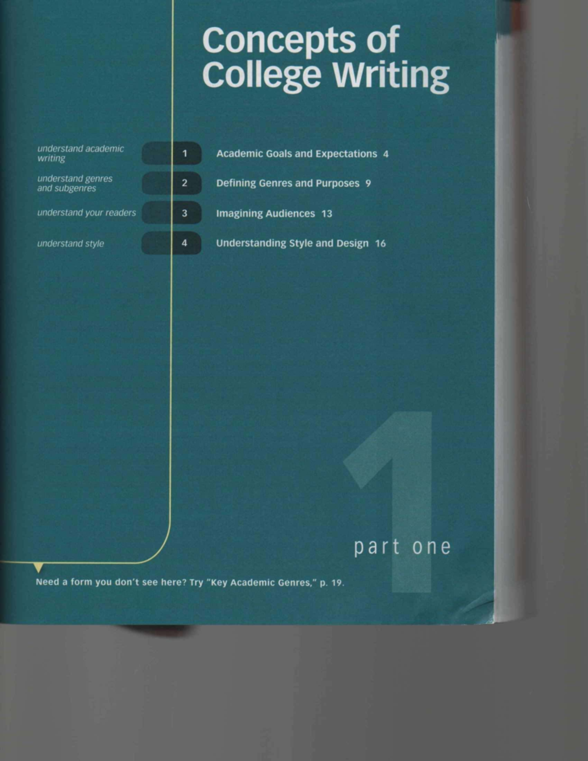 Concepts of College Writing: Academic Goals & Genre Understanding (ENG ...