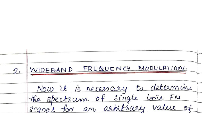 2. WIDEBAND FM SIGNAL SPECTRUM ANALYSIS (FM-Note) - Studocu