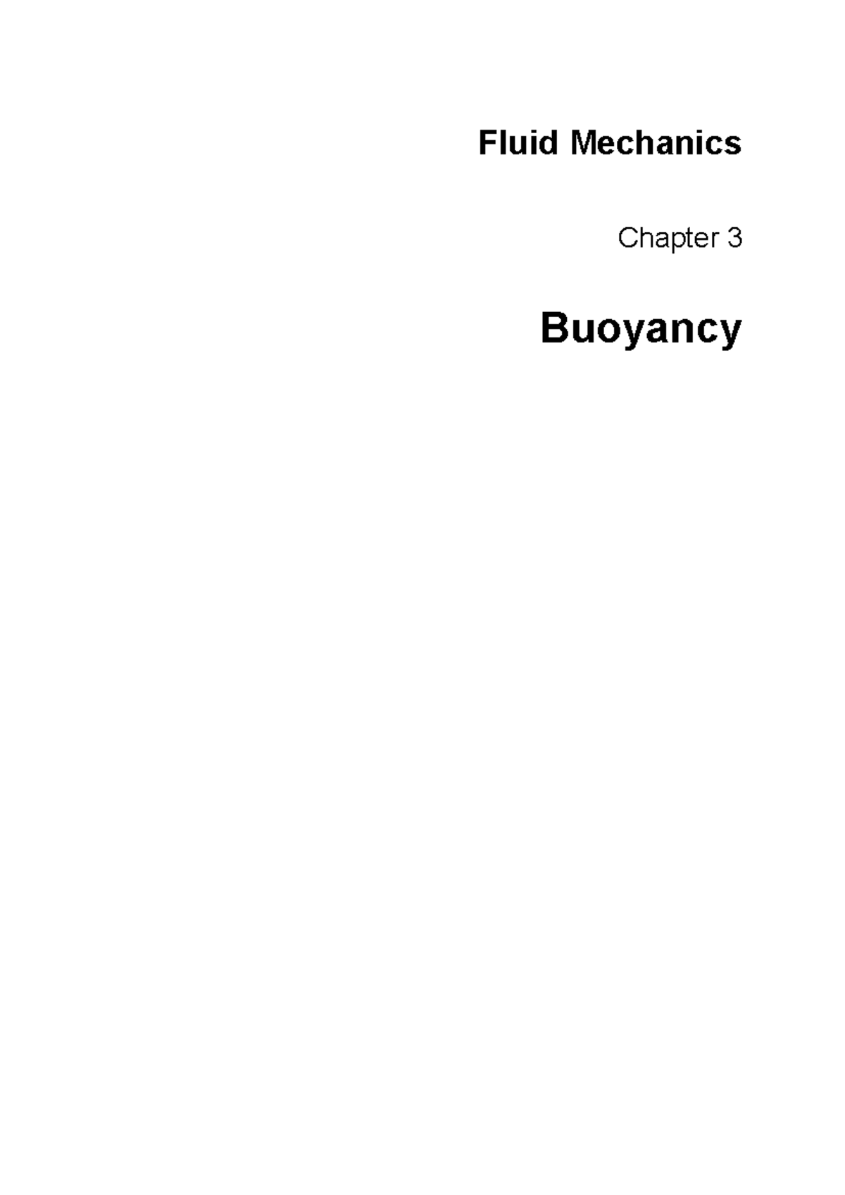 Fluid Mechanics (Module 5): Chapter 3 - Buoyancy Principles - Studocu