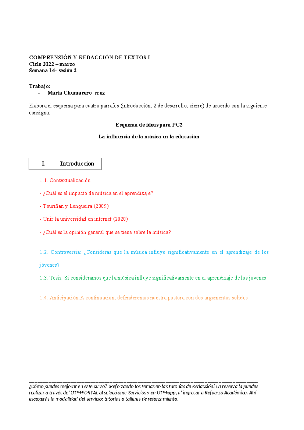 Esquema de Ideas para PC2: La Influencia de la Música en la Educación ...