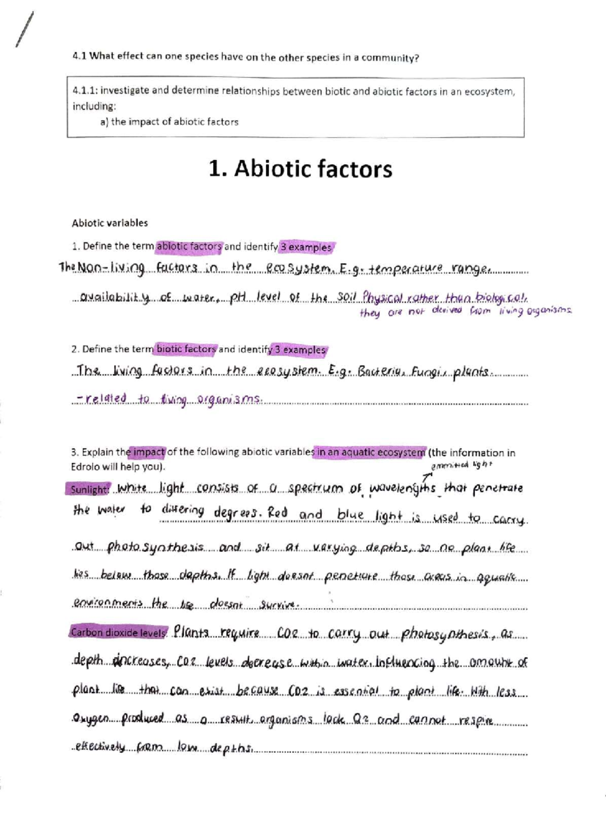 1. Abiotic Factors in Ecosystems - Lecture Notes (4.1) - Studocu