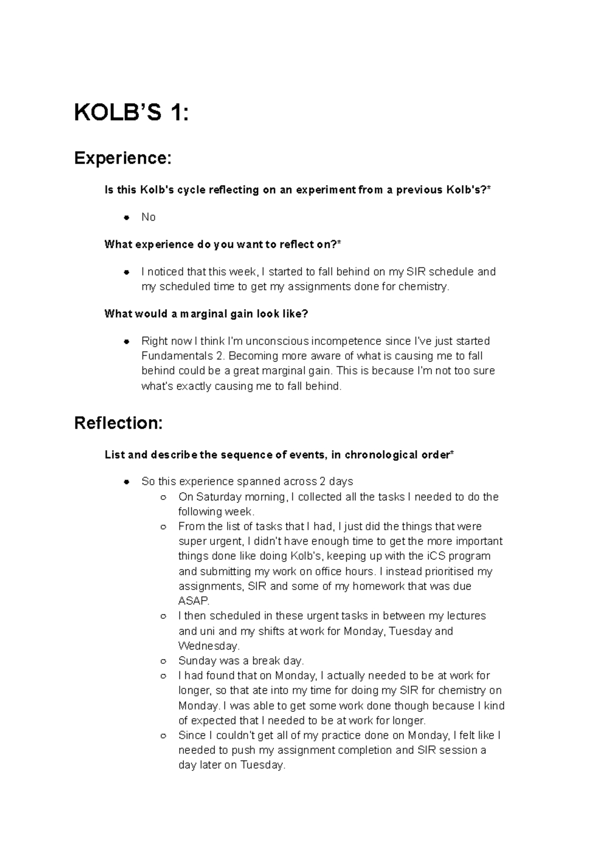 Reflection on Time Management Strategies in Fundamentals 2 (SIR) - Studocu