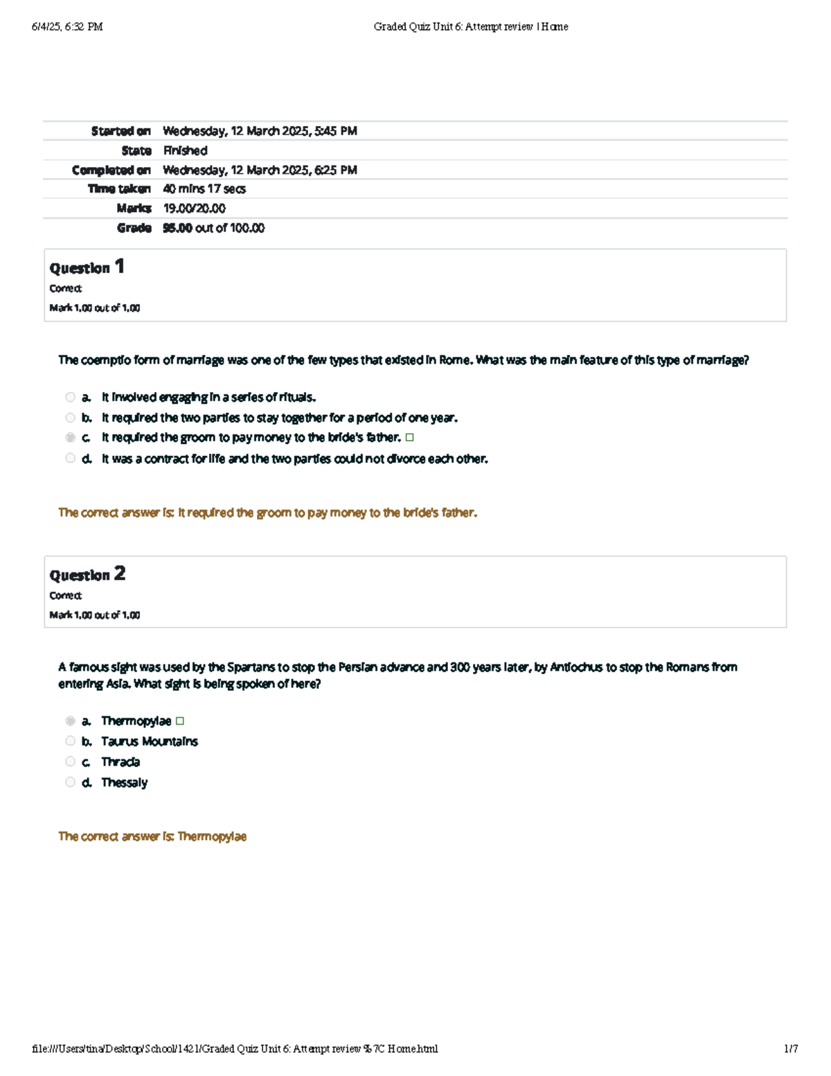 Graded Quiz Unit 6: Review of Key Concepts and Answers - Studocu