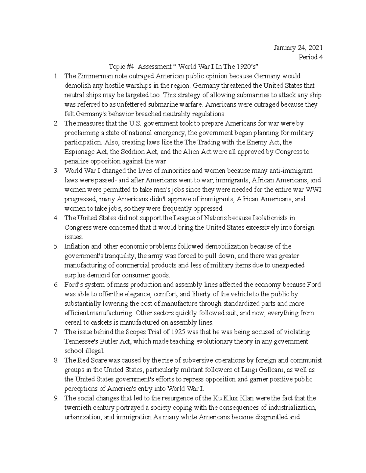 Topic 4 Assessment US History Review - January 24, 2021 Period 4 Topic ...