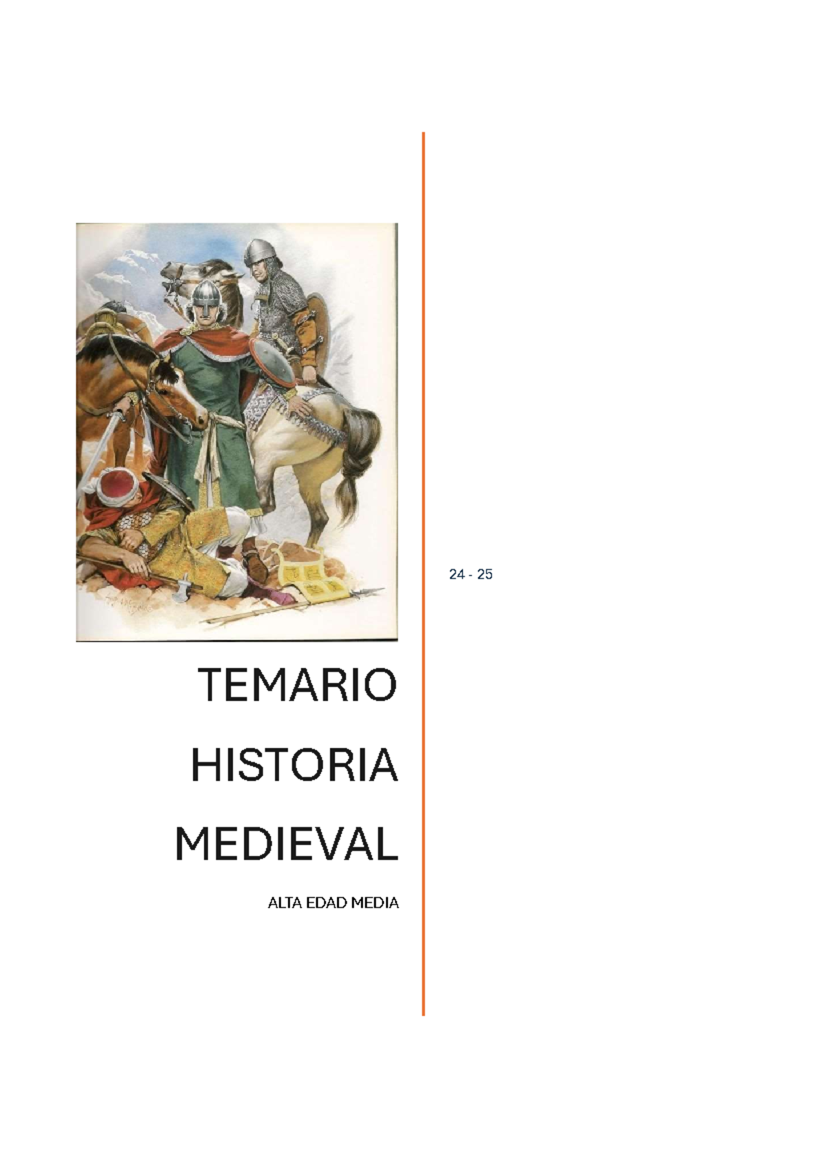 Resúmenes completos Medieval - TEMARIO HISTORIA MEDIEVAL ALTA EDAD ...