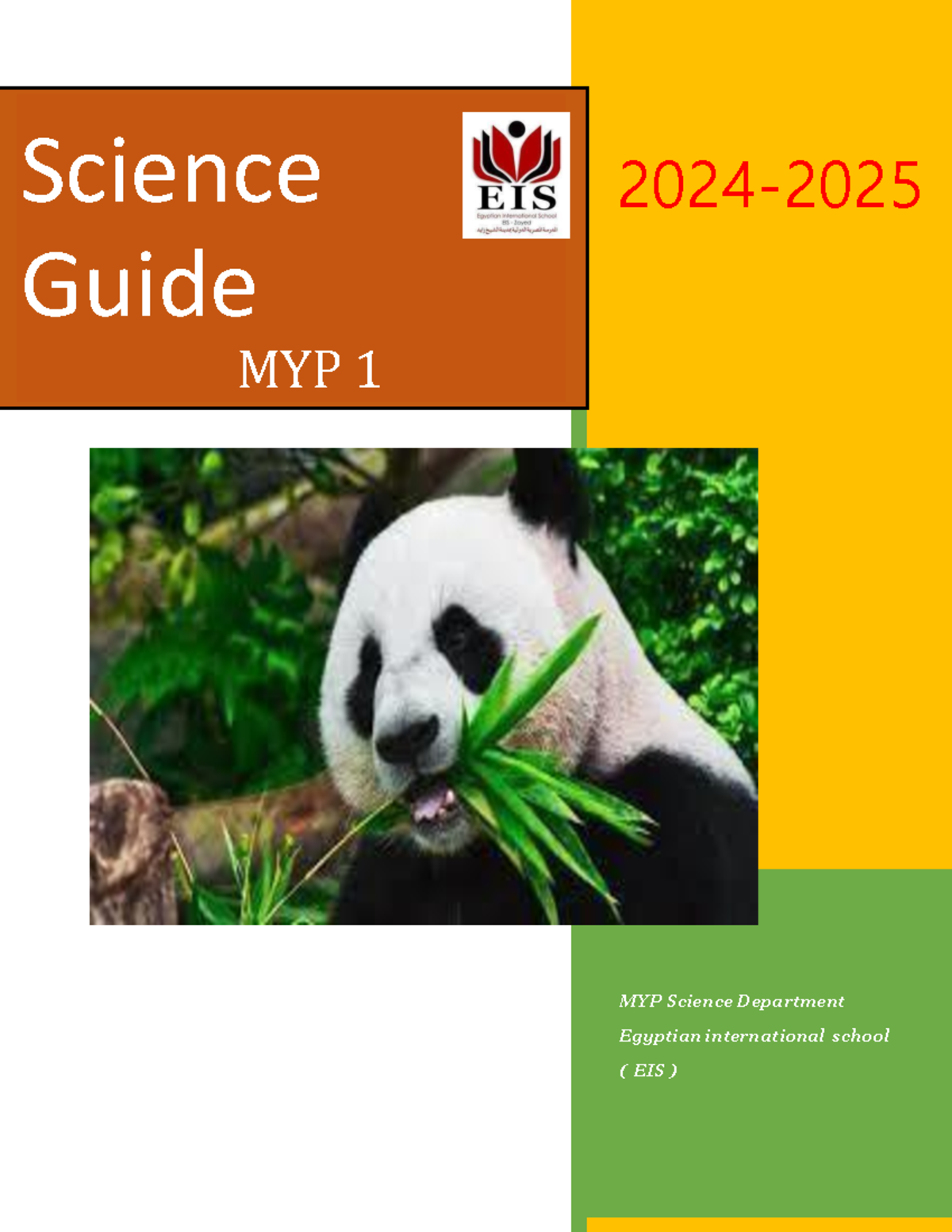MYP1 Science Guide 2024-2025: Curriculum Overview and Resources - Studocu