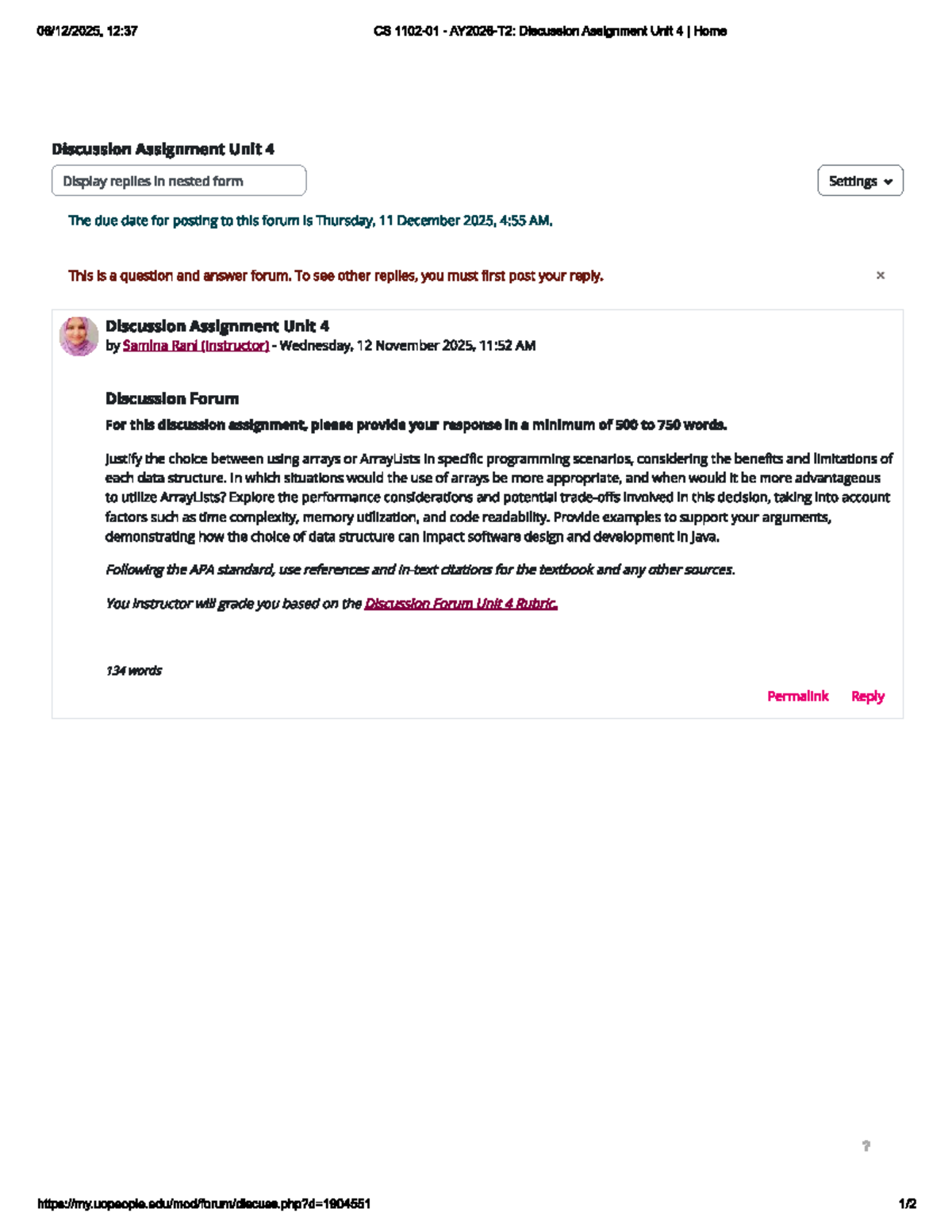 Unit 4 DF - Arrays vs. ArrayLists in Java Programming - Studocu