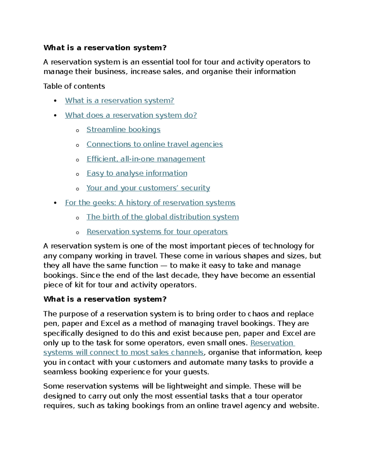 Understanding Reservation Systems: A Key Tool for Tour Operators - Studocu