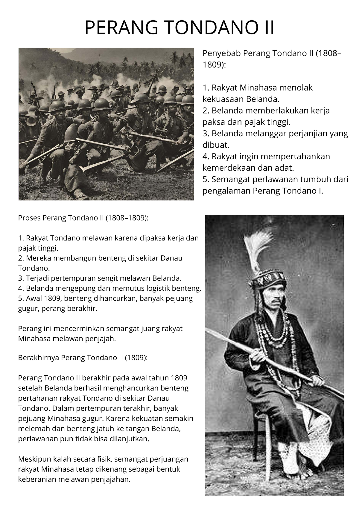 Perang Tondano II: Penyebab dan Proses Perjuangan Rakyat Minahasa ...