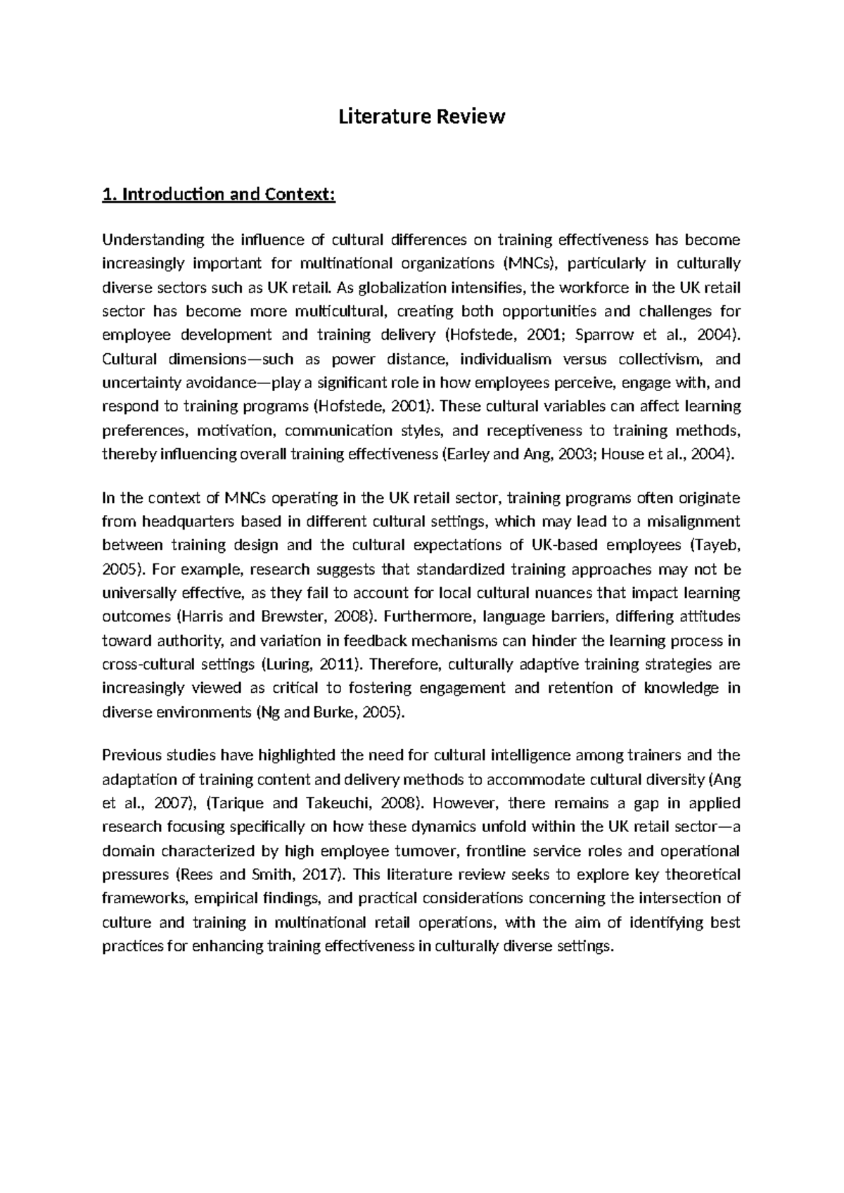 Cultural Differences and Training Effectiveness in UK Retail: A ...