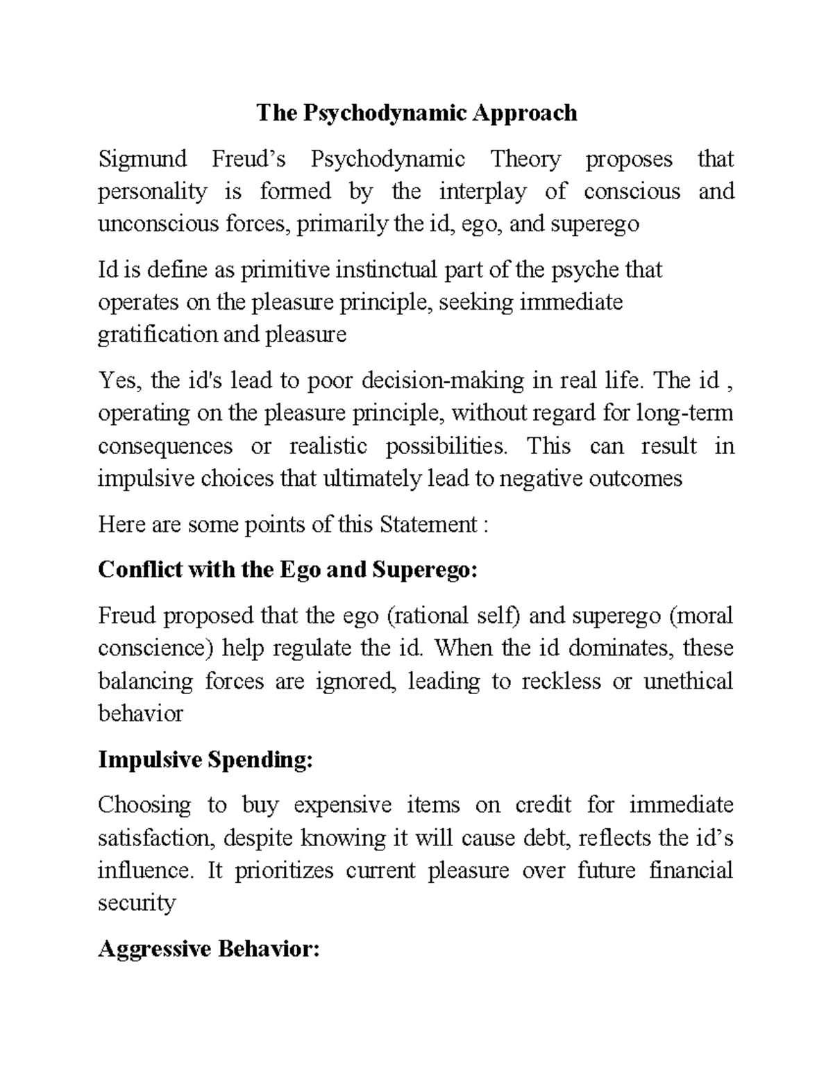 Psychodynamic Theory: Understanding the Id, Ego, and Superego Dynamics ...