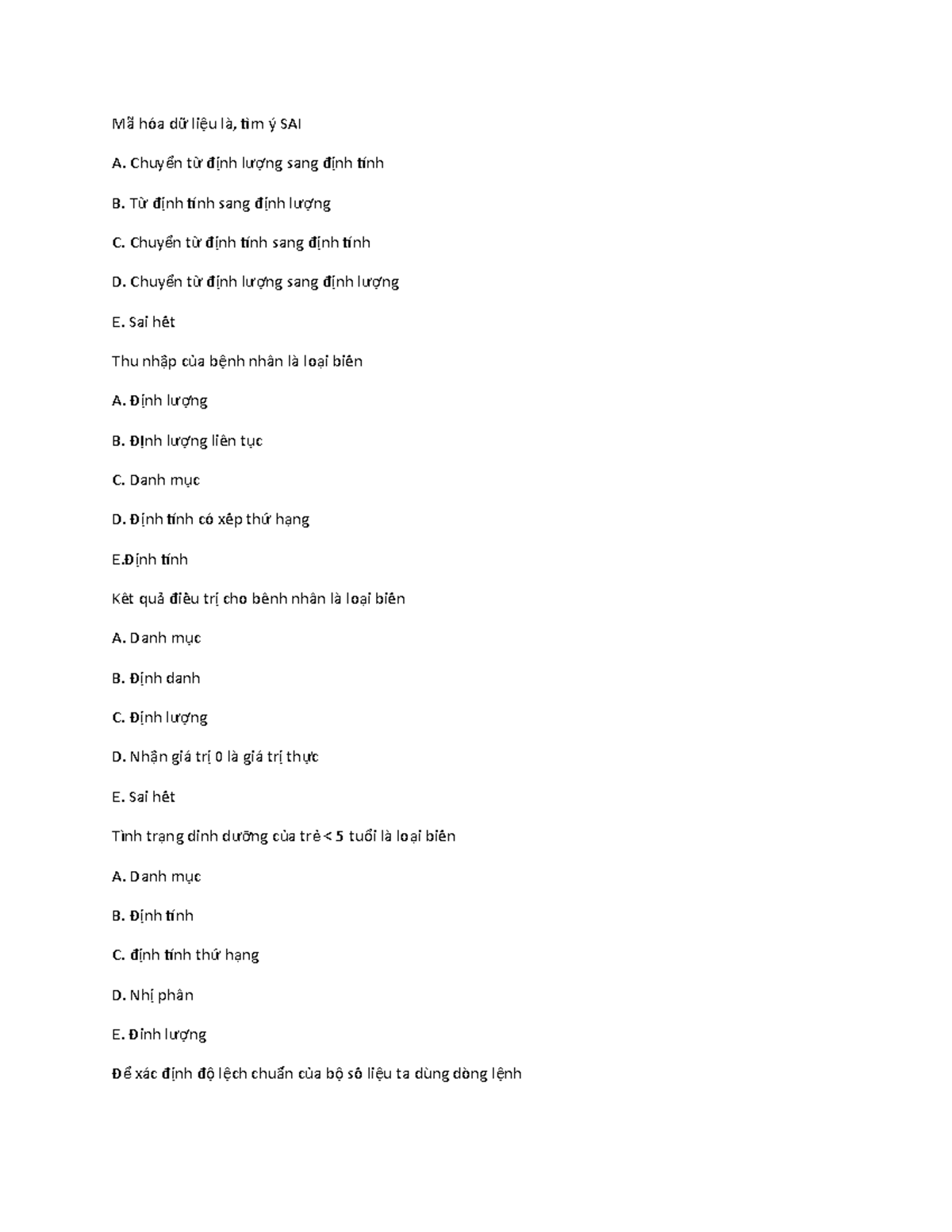 KT lý thuyết minh họa - tin ứng dụng spss - Mã hóa d ữ li u là, tm ý SAIệ A. Chuy n tể ừ đ nh lị ...